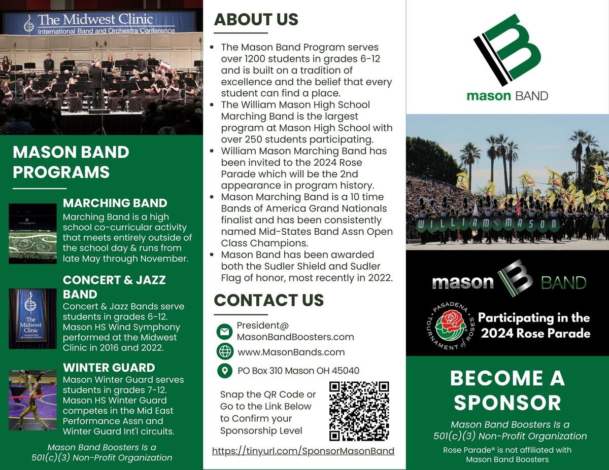 Support Mason Band - Become a Sponsor | Mason Bands